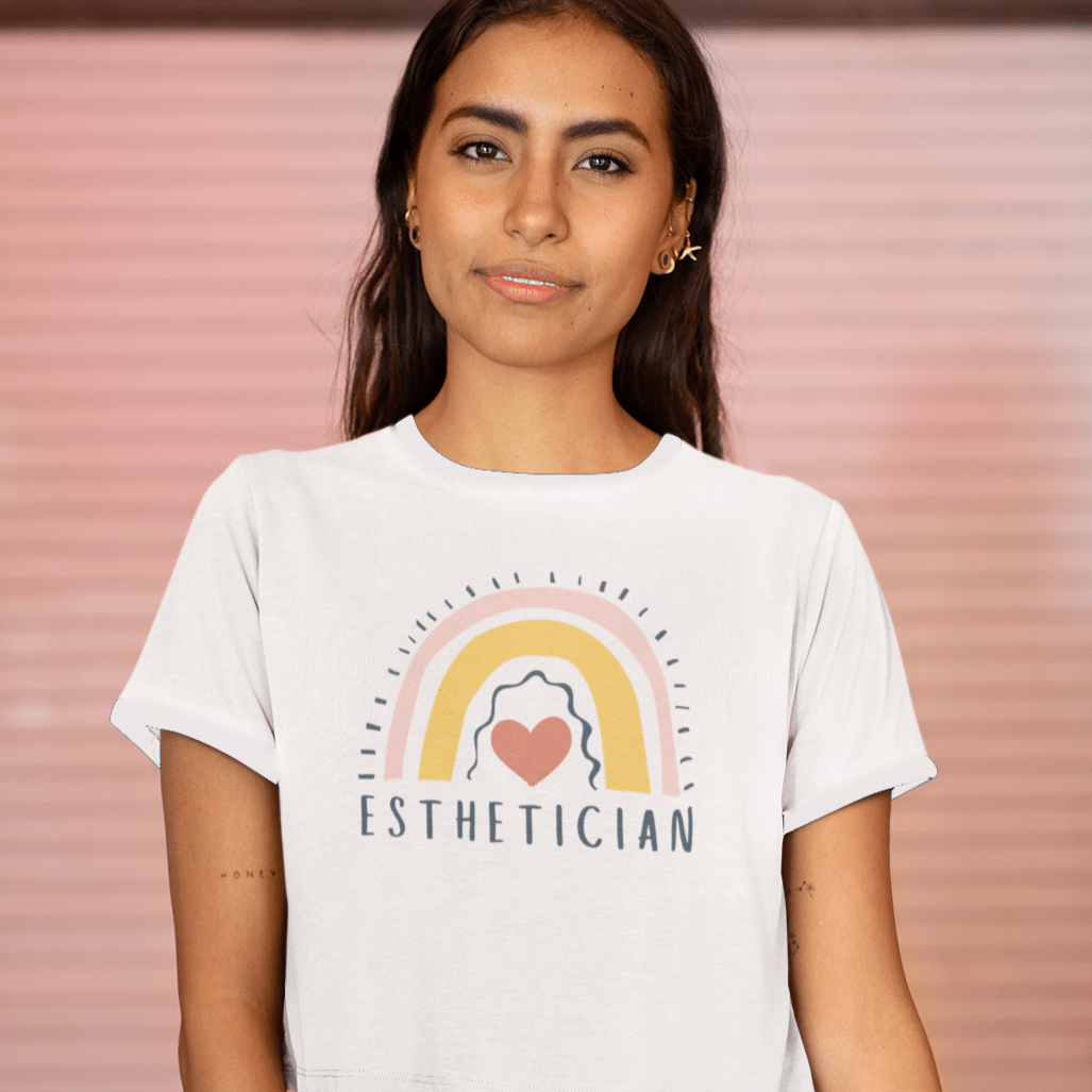 Esthetician Rainbow Aesthetician T-Shirt Skincare Tee | ButFirstSkin