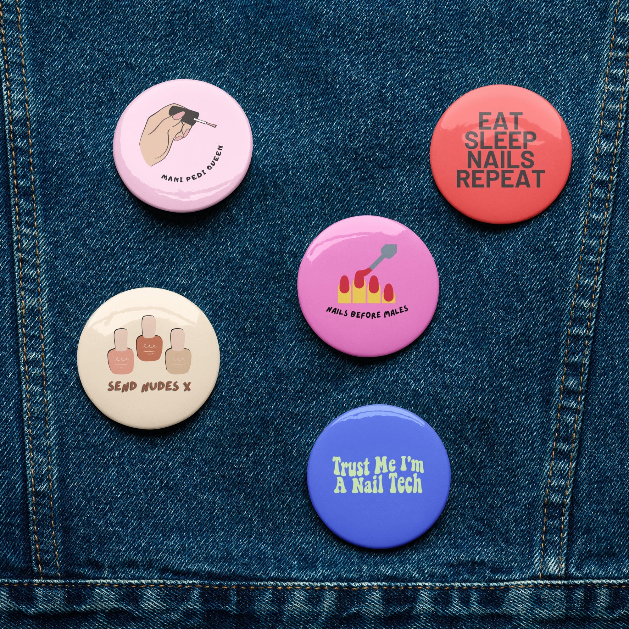 Nail Tech Pin Set | Nail Tech Pins Uniform Gifts | ButFirstSkin